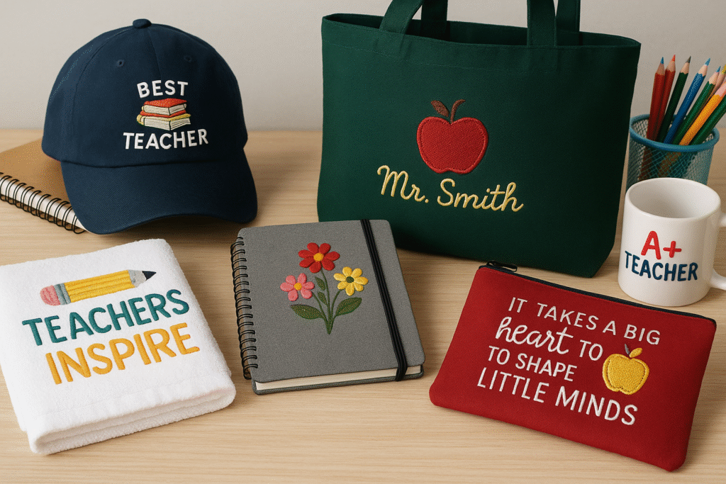 6 Types of Embroidered Products to Give as Teacher Gifts - Bomb Report